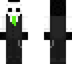 Skull suit with green tie | Minecraft Skin
