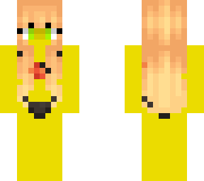 Beach Girl - Bonfire Bikini - Blonde Hair - Green ish Eyes | Minecraft Skin