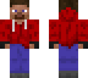 RED STEVE WITH HOODIE | Minecraft Skin