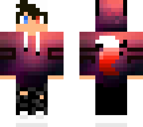 Red alpha wolf with red and blue eyes | Minecraft Skin