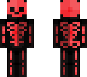Glow in the dark red skeleton. | Minecraft Skin