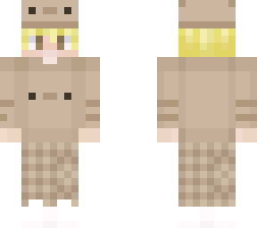 Brown check axolotl boy | Minecraft Skin