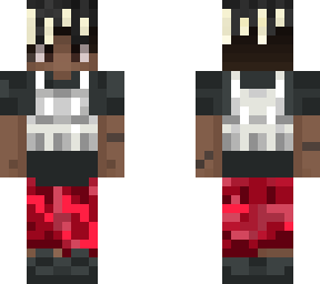 Red camo white vest | Minecraft Skin