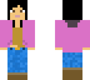 Girls wearing yellow tank top with uggs with jacket | Minecraft Skin