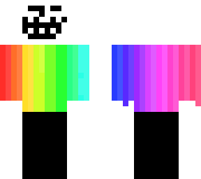 Rainbow Troll Face | Minecraft Skin