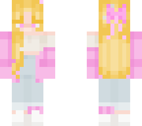 cute blondine pink girl | Minecraft Skin