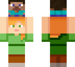 Alex Carrying Steve | Minecraft Skin