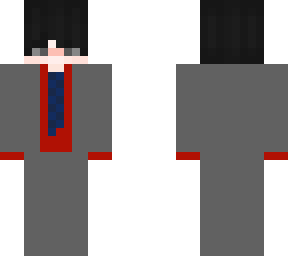 Ang Grey Suit Red Shirt | Minecraft Skin