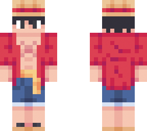 Updated Monkey D Luffy Skin (bigger eyes) | Minecraft Skin