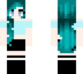 Female Cyan Hair and Body Base | Minecraft Skin