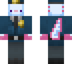 light blue axolotl police officer cop | Minecraft Skin