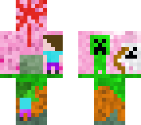 Mini Steve watching fireworks | Minecraft Skin