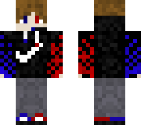 blue and red fire gamer | Minecraft Skin