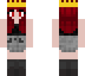 red hair and eyes with crown | Minecraft Skin