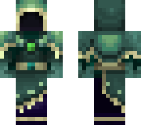 The dark spirit in a dark green robe | Minecraft Skin