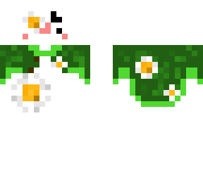 Oxeye daisy person with cloak | Minecraft Skin