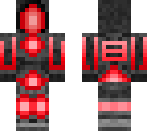 cyberpunk red armor with helmet | Minecraft Skin