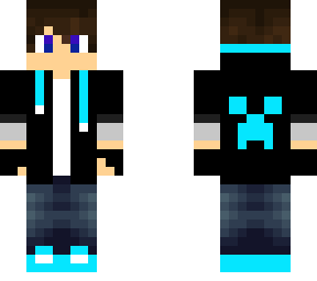 Gamer Boy Neon Blue Colour down graded | Minecraft Skin