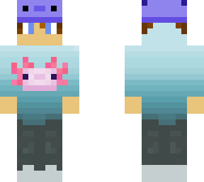 axolotl boy (pants and hoodie made by OrangJooce) | Minecraft Skin