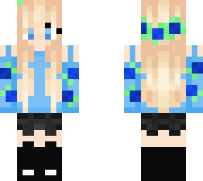 Spring Flower Girl Light Blue | Minecraft Skin