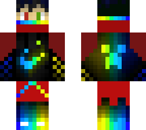 red and blue gamer | Minecraft Skins