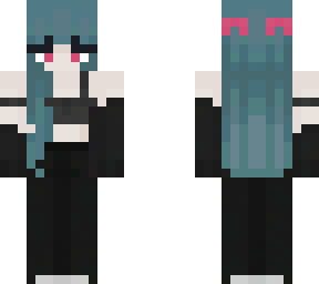 Aqua Emo Gal | Minecraft Skin