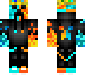 ice and lava creeper with crown | Minecraft Skin