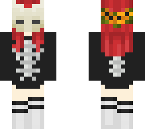 red hair with skull mask | Minecraft Skin
