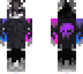Black and Gray With Purple Skull | Minecraft Skin