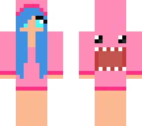 blue haired domo girl | Minecraft Skin