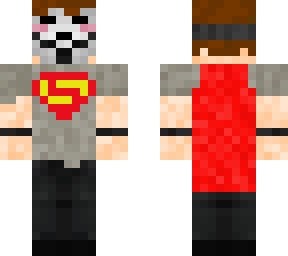 Hacker with a superhero cape and logo | Minecraft Skin