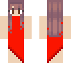 Girl in a red dress | Minecraft Skin