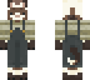 Ferret Darker Brown with overalls | Minecraft Skin