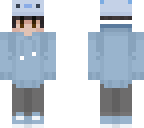 blue axolotl hat boy | Minecraft Skin