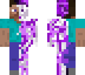 half steve half purple corrupt | Minecraft Skin