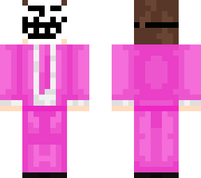Pink Suit Trollface | Minecraft Skin