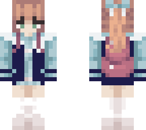 cheerleader w letterman jacket | Minecraft Skin