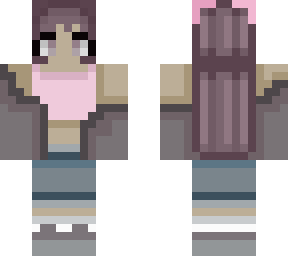 Girl Pink Half Jacket | Minecraft Skin