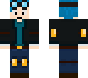 DanTDM (clom version) (Blue Hair) | Minecraft Skin