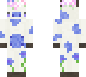 Flower Crown Cornflower Cow | Minecraft Skin