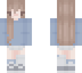 Light blue preppy girl- | Minecraft Skin