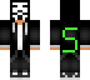 op hacker skin with an big s at back | Minecraft Skin