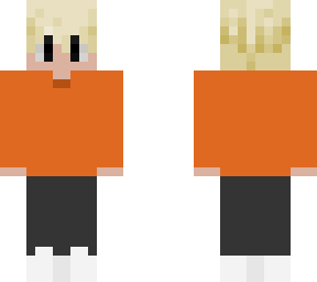 Blonde orange Pullover and Black Pants | Minecraft Skin