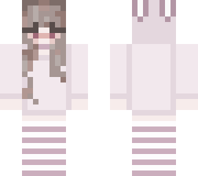 Aesthetic kawaii bunny hoodie | Minecraft Skin