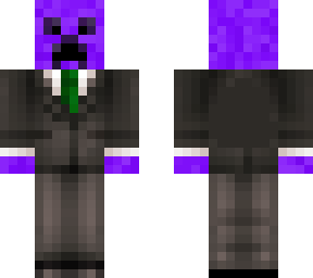 purple creeper suit with green tie | Minecraft Skin