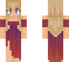 Alex burgundy dress | Minecraft Skin