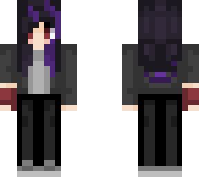 Black Purple Hair Girl Minecraft Skin