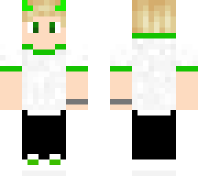 blond hair green and white guy | Minecraft Skin