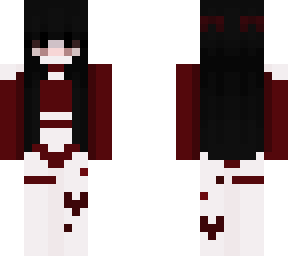Red Emo Girl with Red Bikini Cute | Minecraft Skin