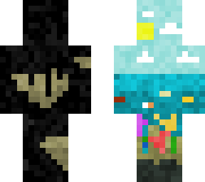 Ocean=end pixel art | Minecraft Skin